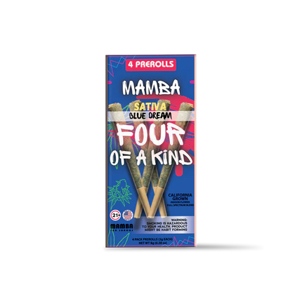 MAMBA FOUR OF A KIND 2G THC-A PRE ROLLS (4CT/PACK, 8G/PACK) – Rising ...